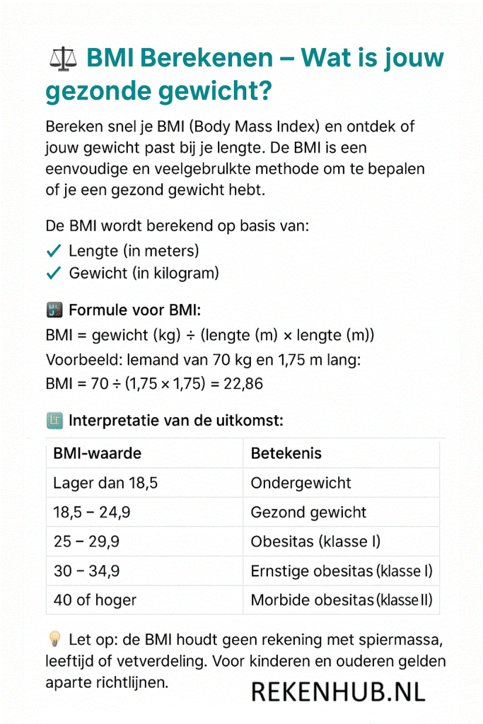 BMI Berekenen - Snel je BMI met onze handige calculator!